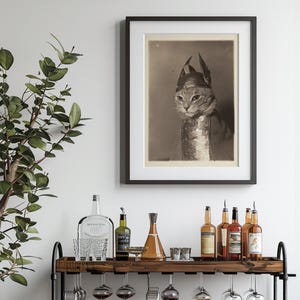 Vintage Cat Photo Print Brunnhilde, Antique Cat Photo Art, Viking Cat ...