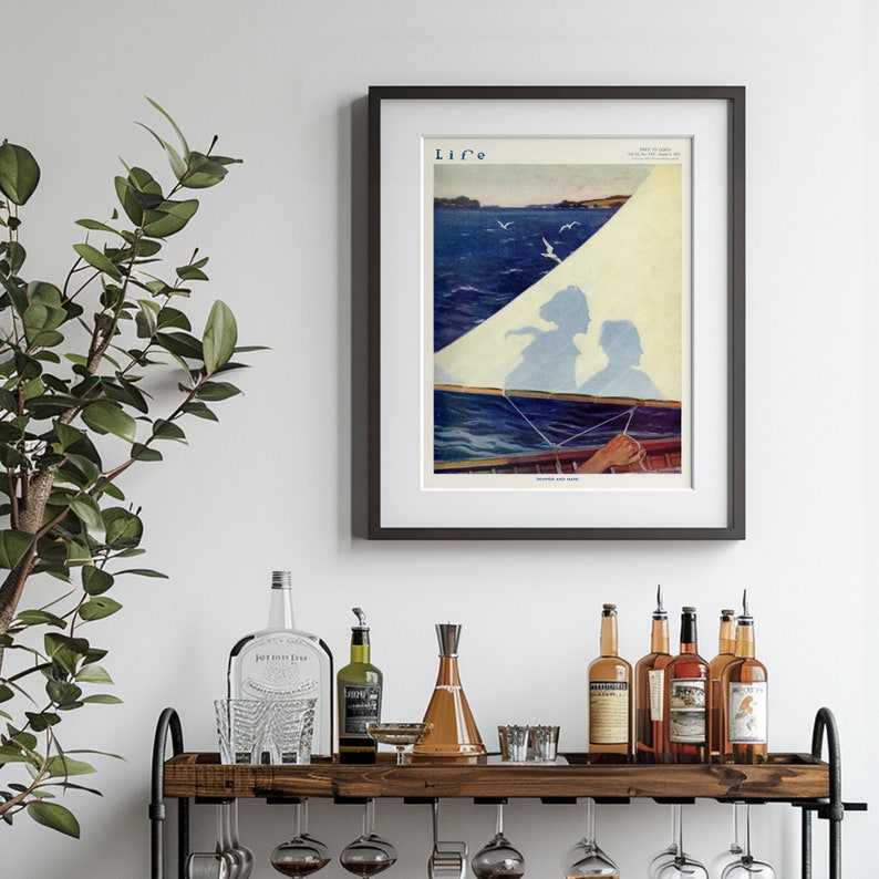 Vintage Life Magazine Cover, Sailing Print, Skipper and Mate, Vintage ...