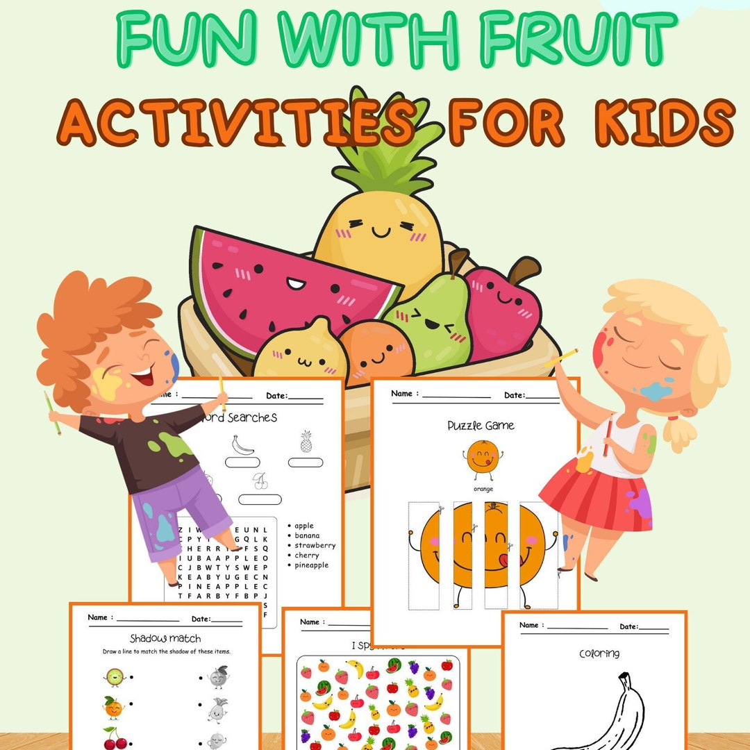 Digital Worksheets Fun With Fruits Activities for Prek-1 and Homeschool ...