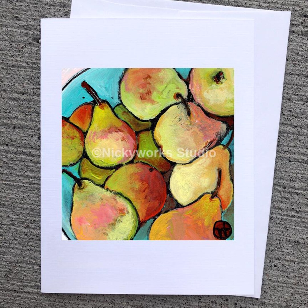 Pears Greeting Card, Birthday Card, Greeting Card, Notecard, Friendship ...