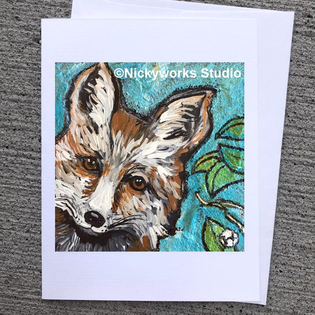 Fox Greeting Card, Birthday Card, Greeting Card, Fox Notecard ...