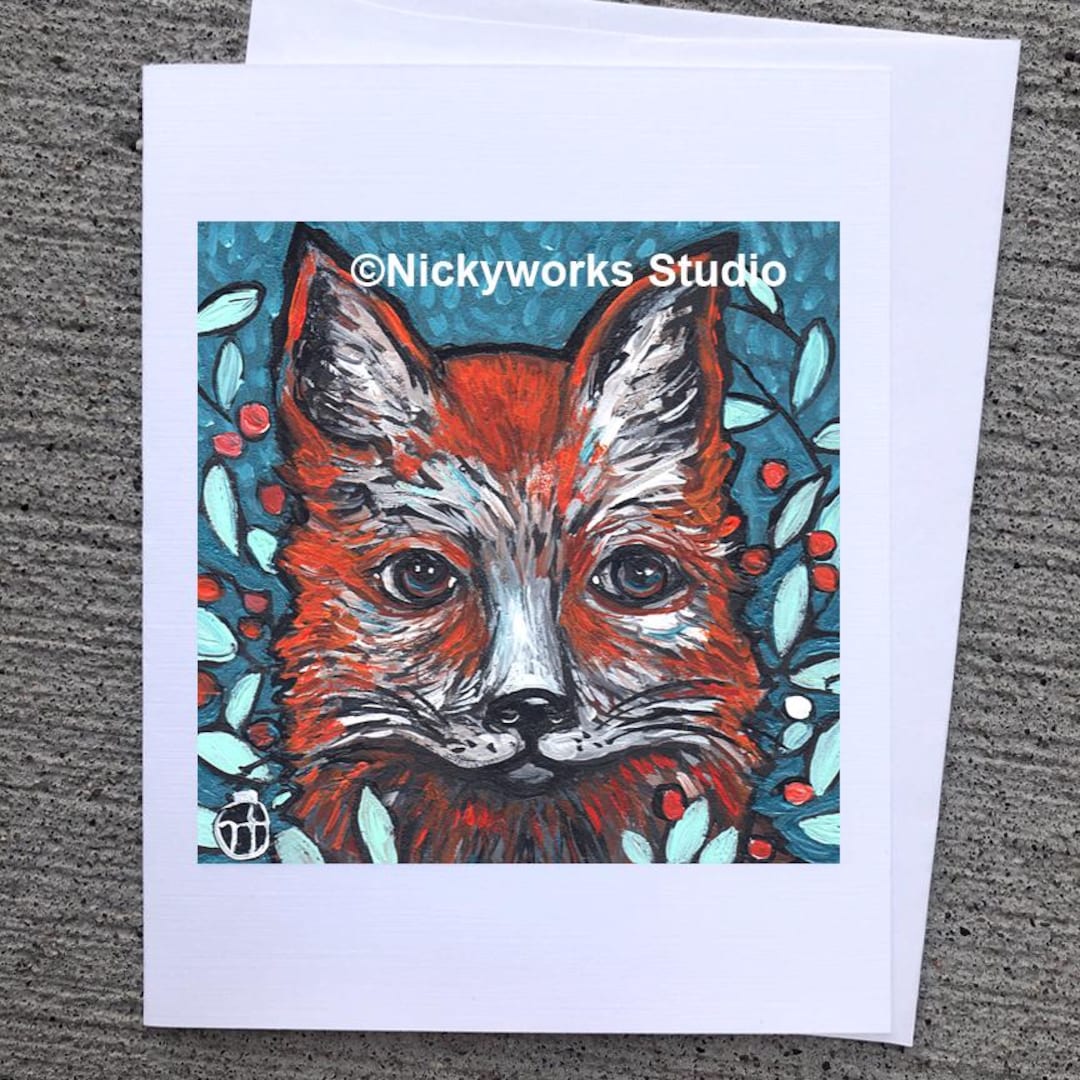 Fox Greeting Card, Birthday Card, Greeting Card, Fox Notecard ...