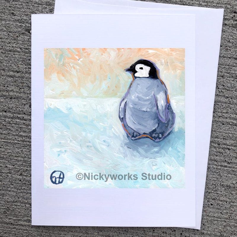 Penguin Card - Etsy