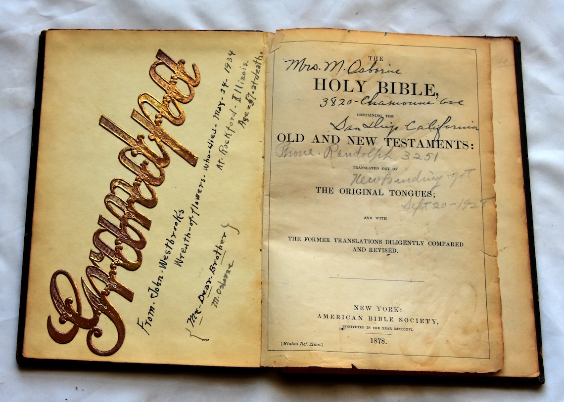 35 Antique Bible Pages from 1878. beautiful old pages. Vintage | Etsy