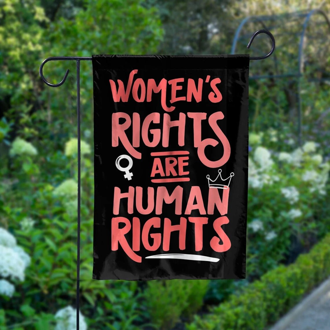 Womens Rights Are Human Rights Flag Feminist Flag Her Etsy