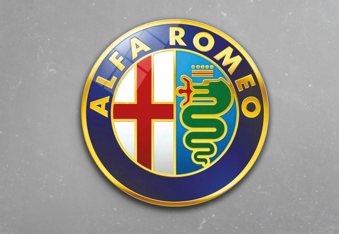 Alfa Romeo Logo Glass Poster, Best Gift for Men, Alfa Romeo Luxury ...