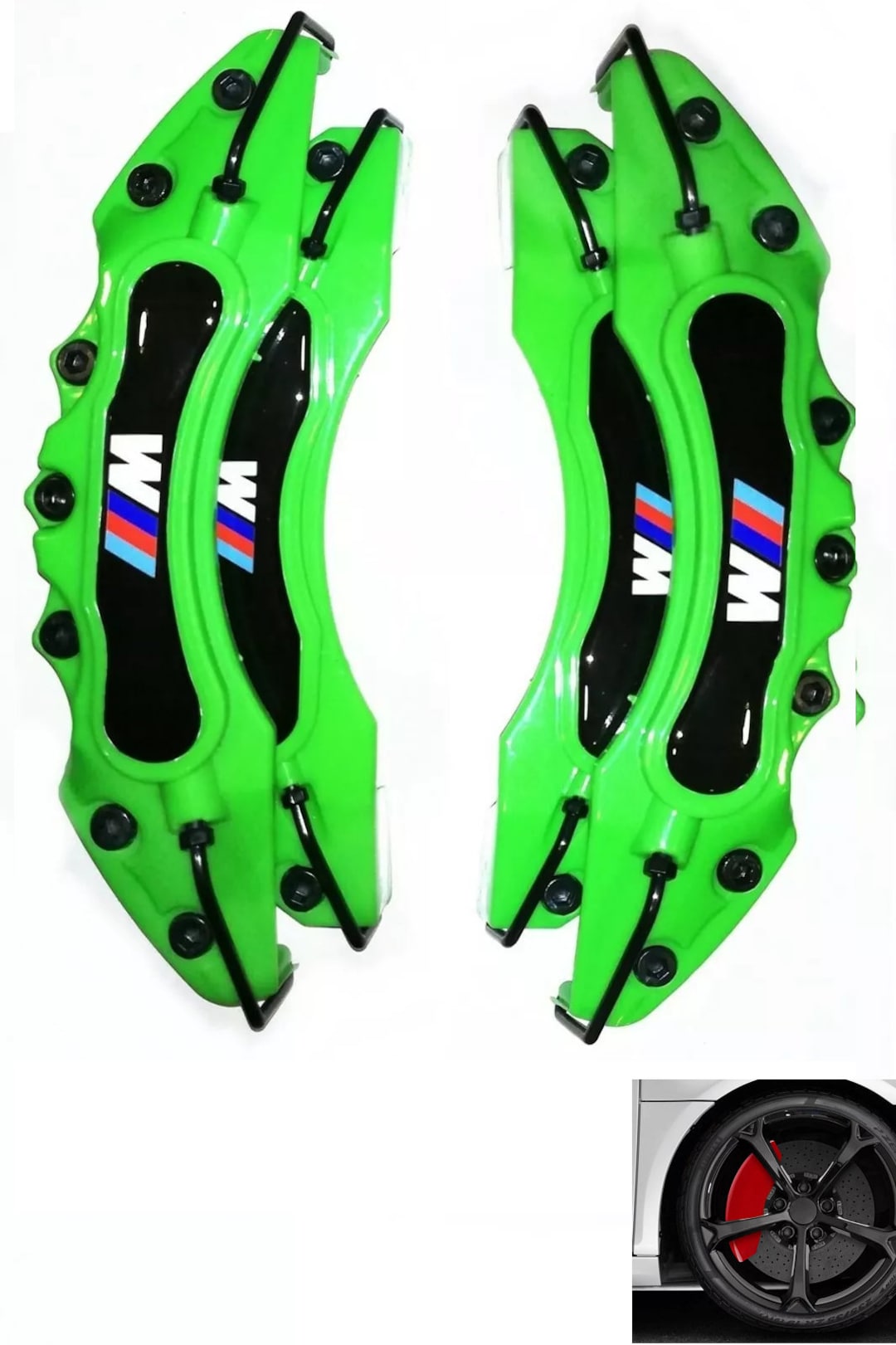 BMW M POWER Brake Caliper Covers Green Emblem Rim Wheel Set of 4 - Etsy