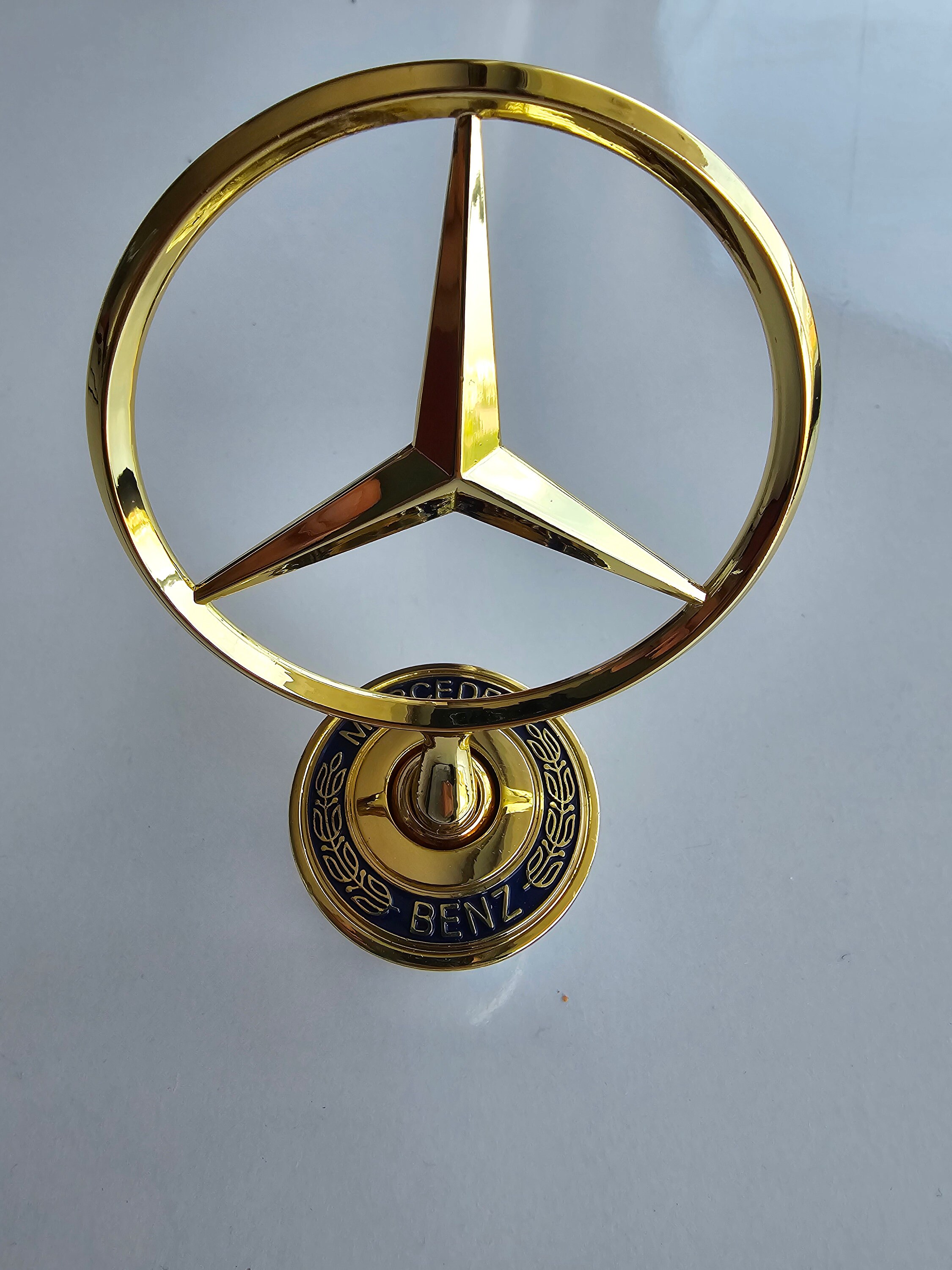 Mercedes Benz Gold Bonnet Raised Star Emblem Badge Logo Chrome C E S ...