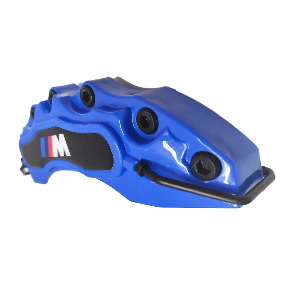 BMW 3 5 7 X3 X5 M POWER Brake Caliper Covers Blue Emblem Rim Wheel Set ...