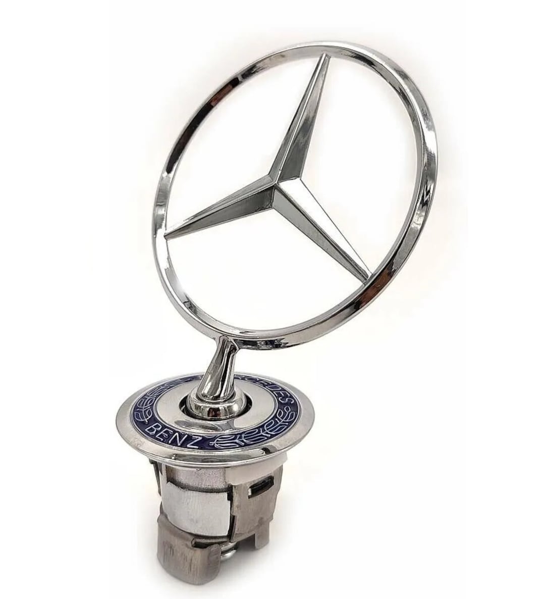 Star Emblem Badge 44mm Logo Bonnet Hood Standing Fit for Mercedes Benz ...