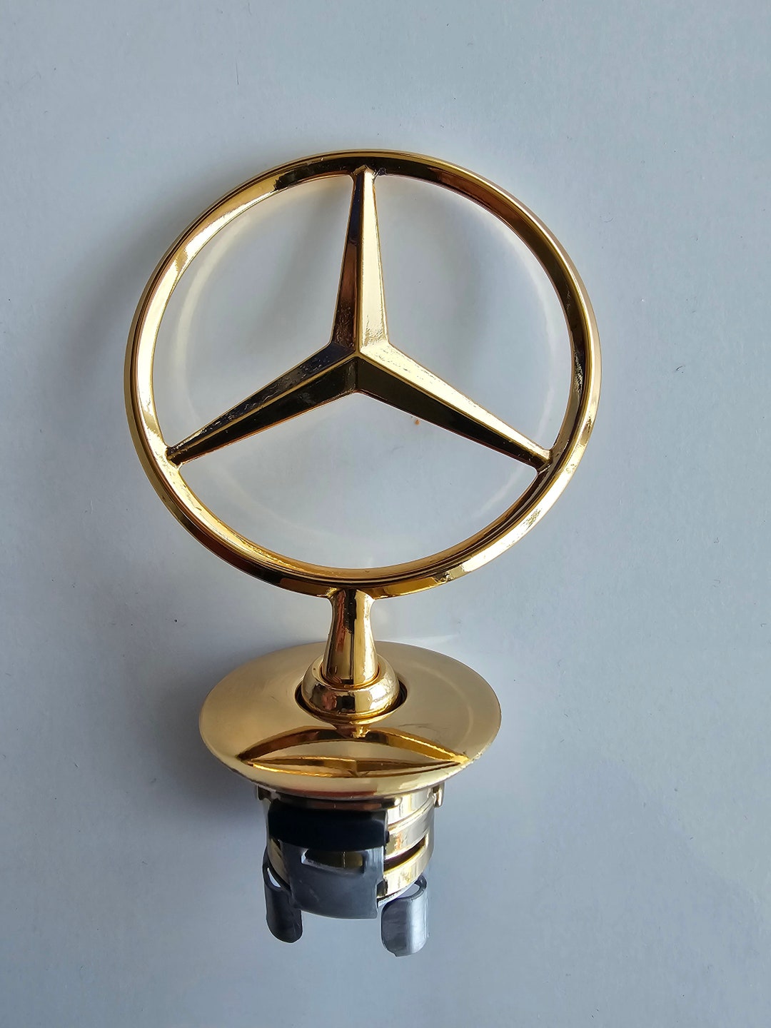 Mercedes Gold Bonnet Raised Star Emblem Badge Logo C E S CLK Class 44mm ...