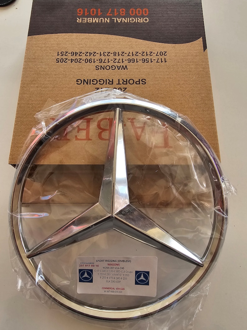 Silver Badge Mercedes-benz Star Grill Grille Emblem A2078170016 186mm ...