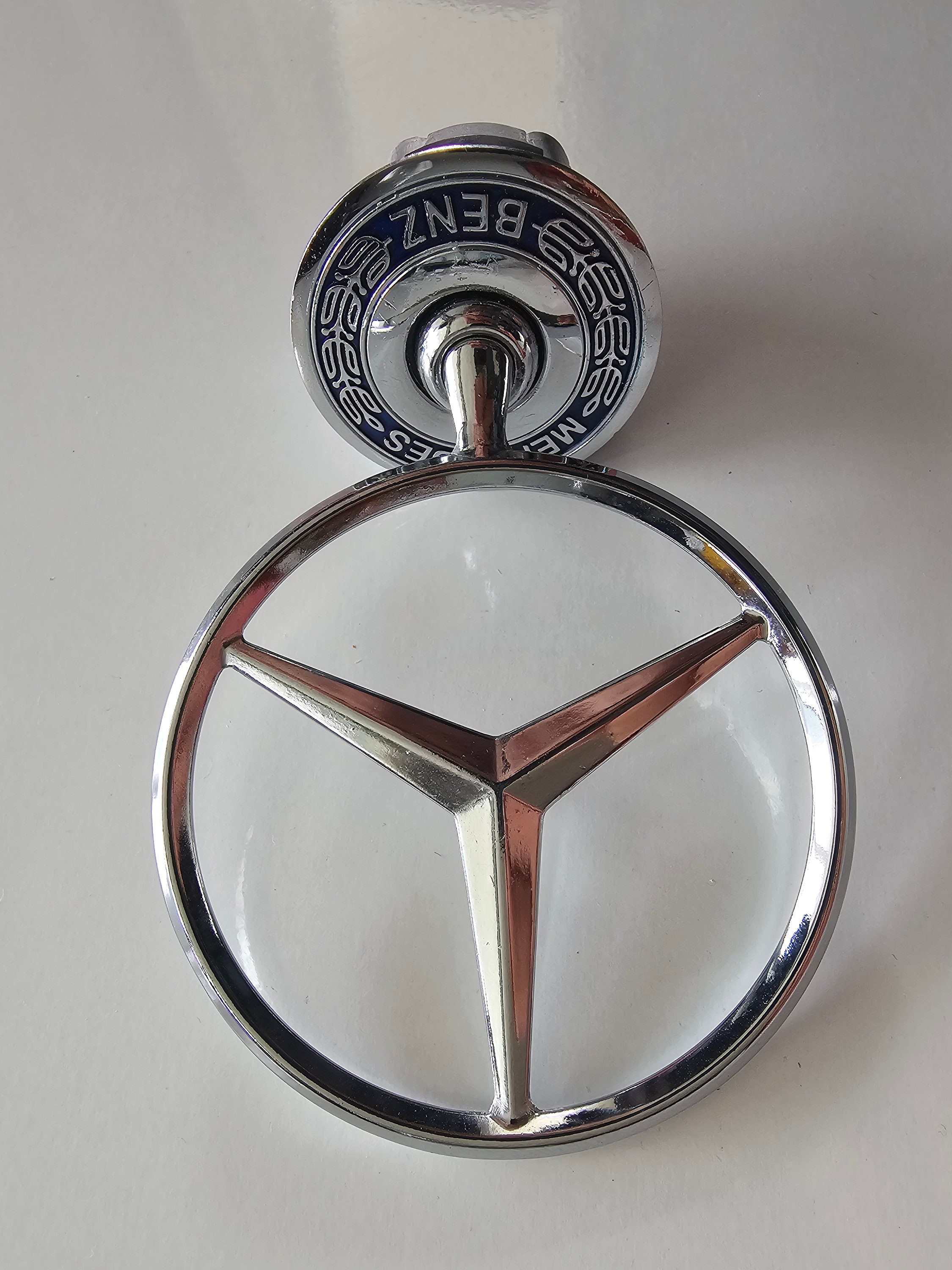 Star Emblem Badge 44mm Logo Bonnet Hood Standing Fit for Mercedes Benz ...