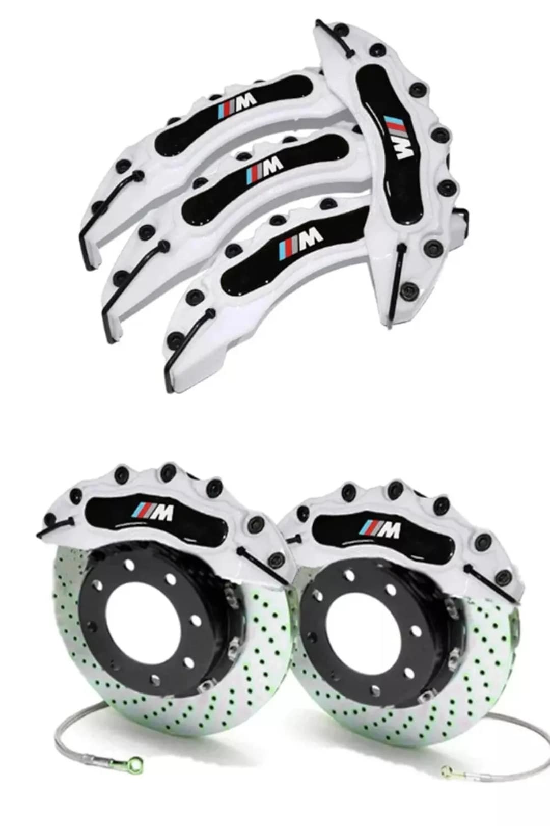 BMW M POWER Brake Caliper Covers White Emblem Rim Wheel Set of 4 - Etsy