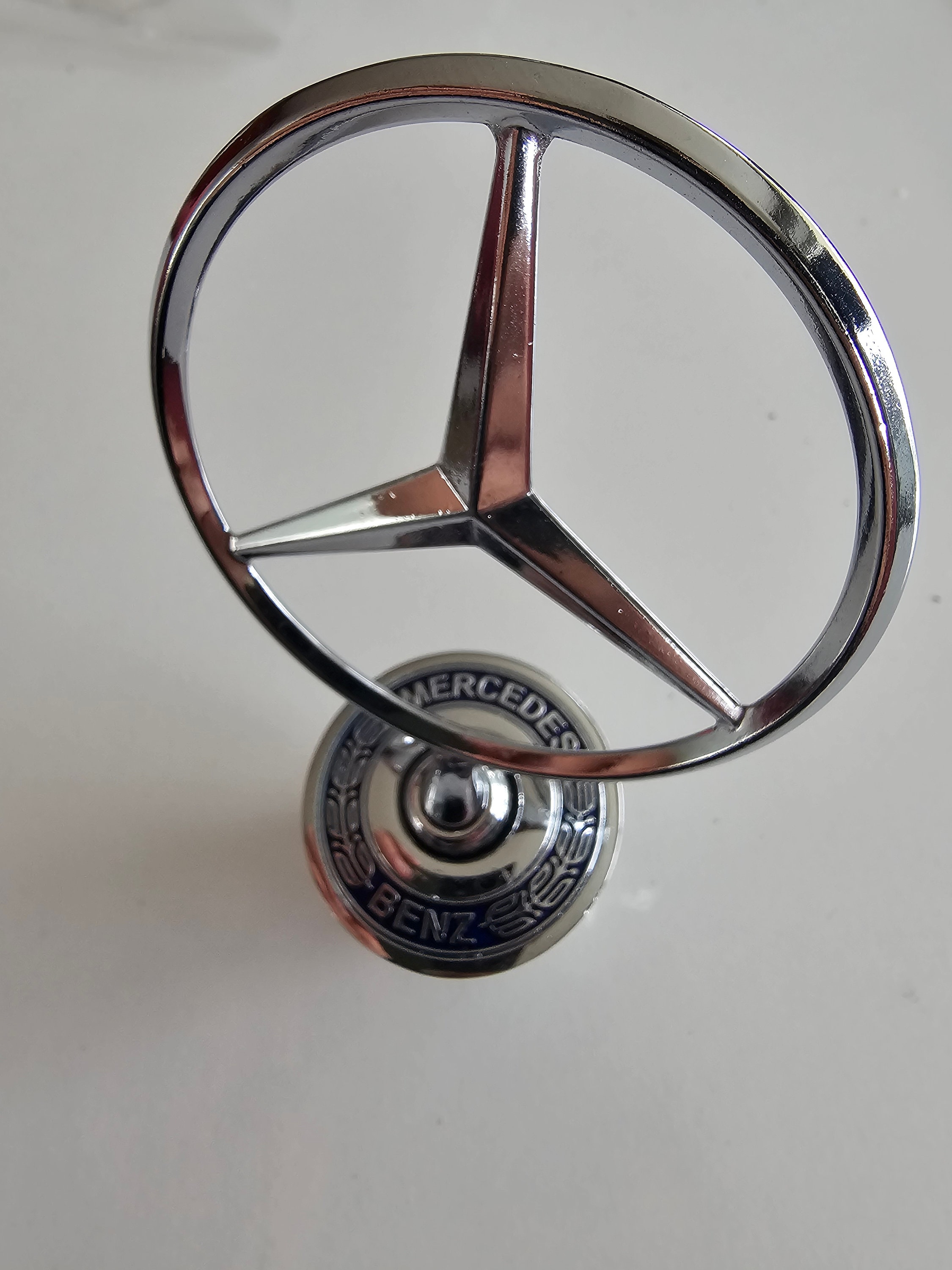 Star Emblem Badge 44mm Logo Bonnet Hood Standing Fit for Mercedes Benz ...