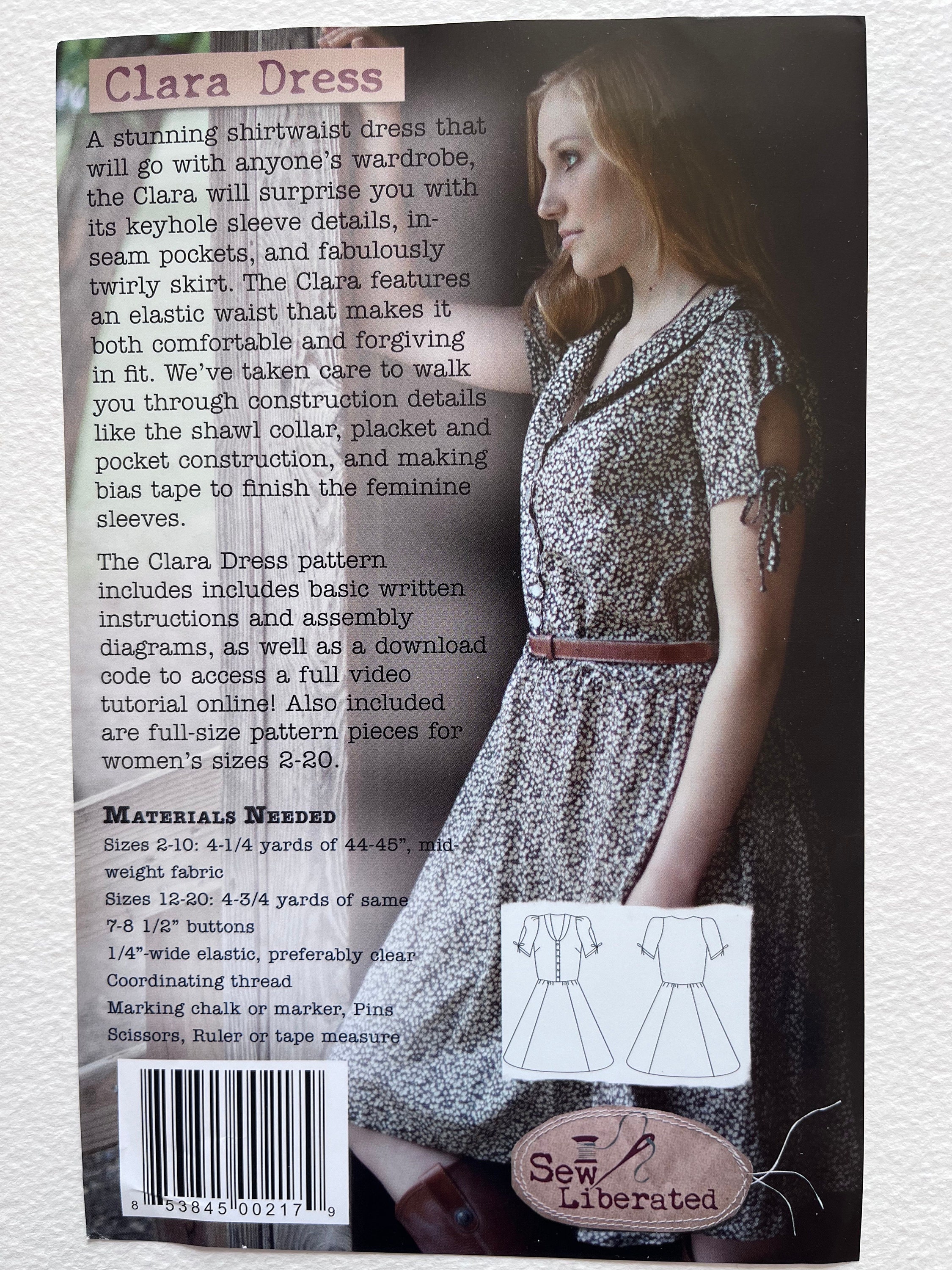 Sew Liberated the Clara Dress Paper Sewing Pattern No. 118 UNCUT Brand ...