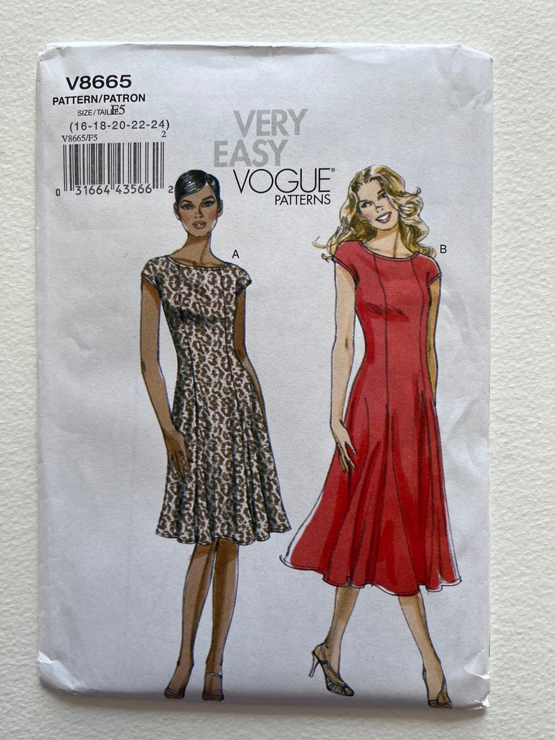 Vogue V8665 Sewing Pattern Dress UNCUT Brand New 16-24 - Etsy