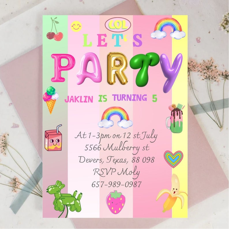 Editable Birthday Party Invitation Stoney Clover Lane Varsity Patch ...