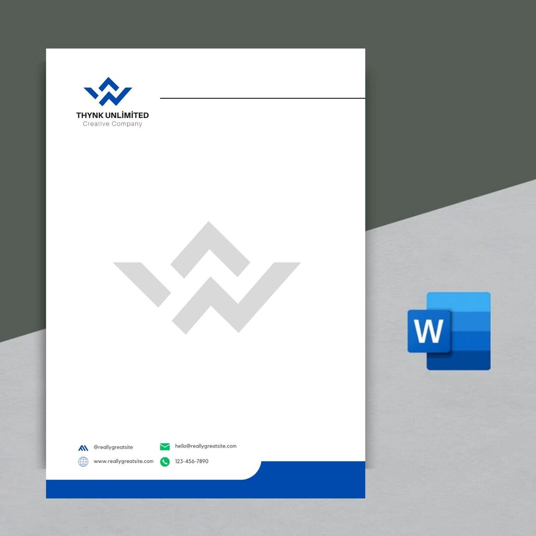 Business Letterhead Template Canva Editable, Custom Company Letterhead ...