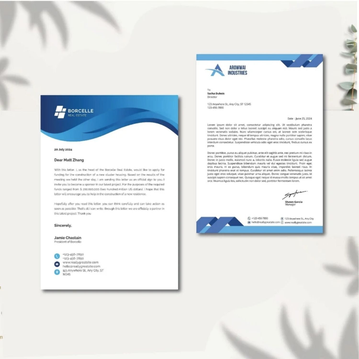 Business Letterhead 2 Template Canva Editable, Custom Company ...