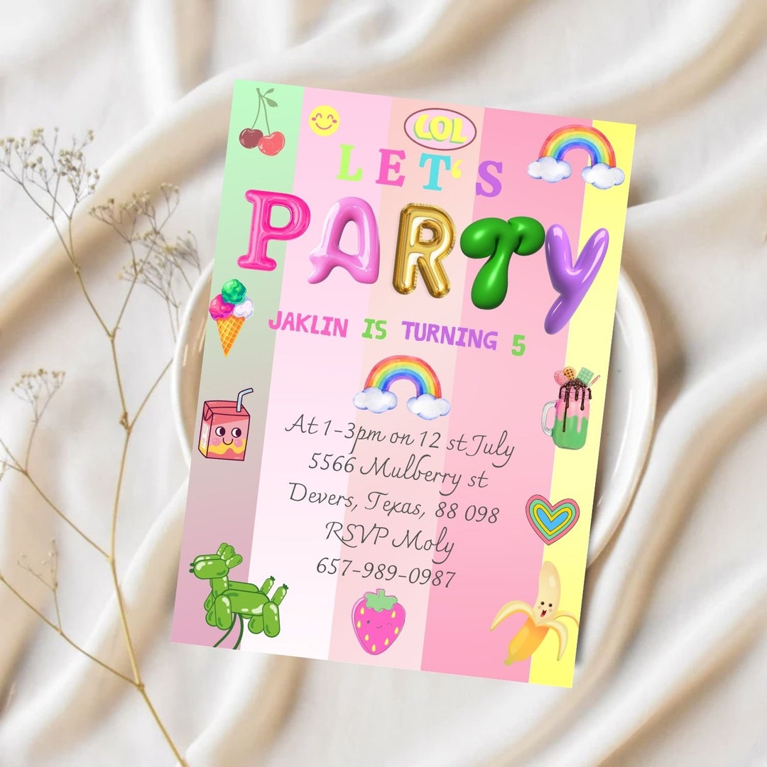 Editable Birthday Party Invitation Stoney Clover Lane Varsity Patch ...