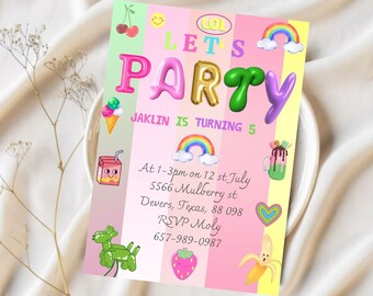 Editable Birthday Party Invitation Stoney Clover Lane Varsity Patch ...