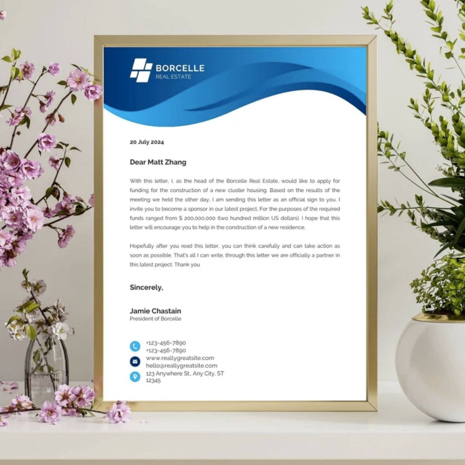 Business Letterhead 2 Template Canva Editable, Custom Company ...