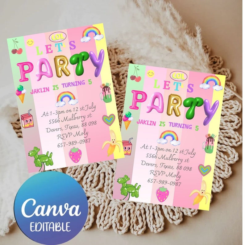 Editable Birthday Party Invitation Stoney Clover Lane Varsity Patch ...