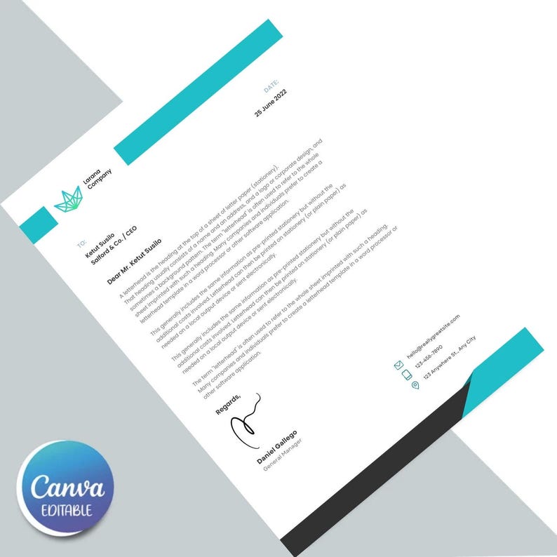 Letterhead Template | Modern and Professional Letterhead | Microsoft ...