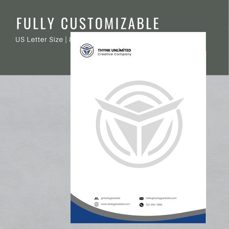 Business Letterhead Template Canva Editable, Custom Company Letterhead ...