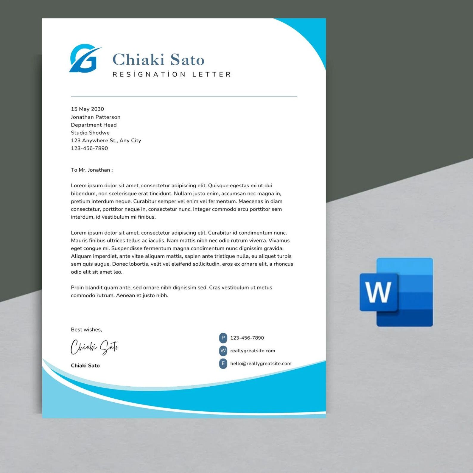Business Letterhead Template Canva Editable, Custom Company Letterhead ...