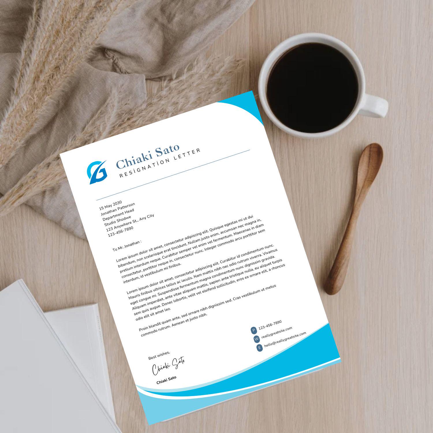 Business Letterhead Template Canva Editable, Custom Company Letterhead ...