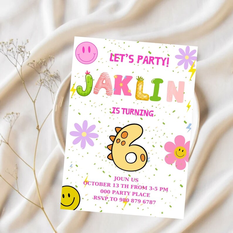 Editable Birthday Party Invitation Stoney Clover Lane Varsity Patch ...