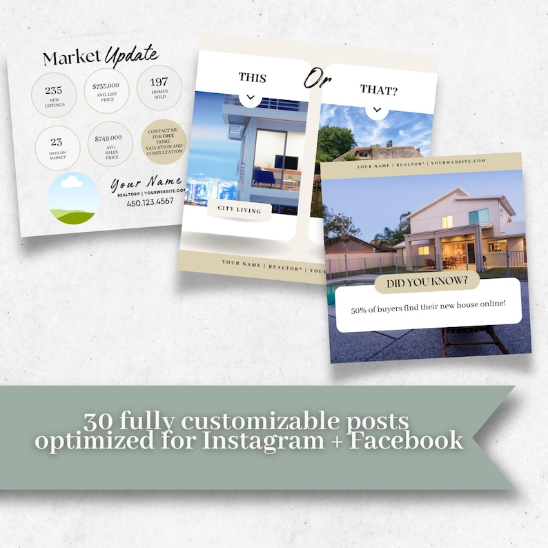 Social Media Posts for Realtors Instagram Reels Facebook Stories for ...