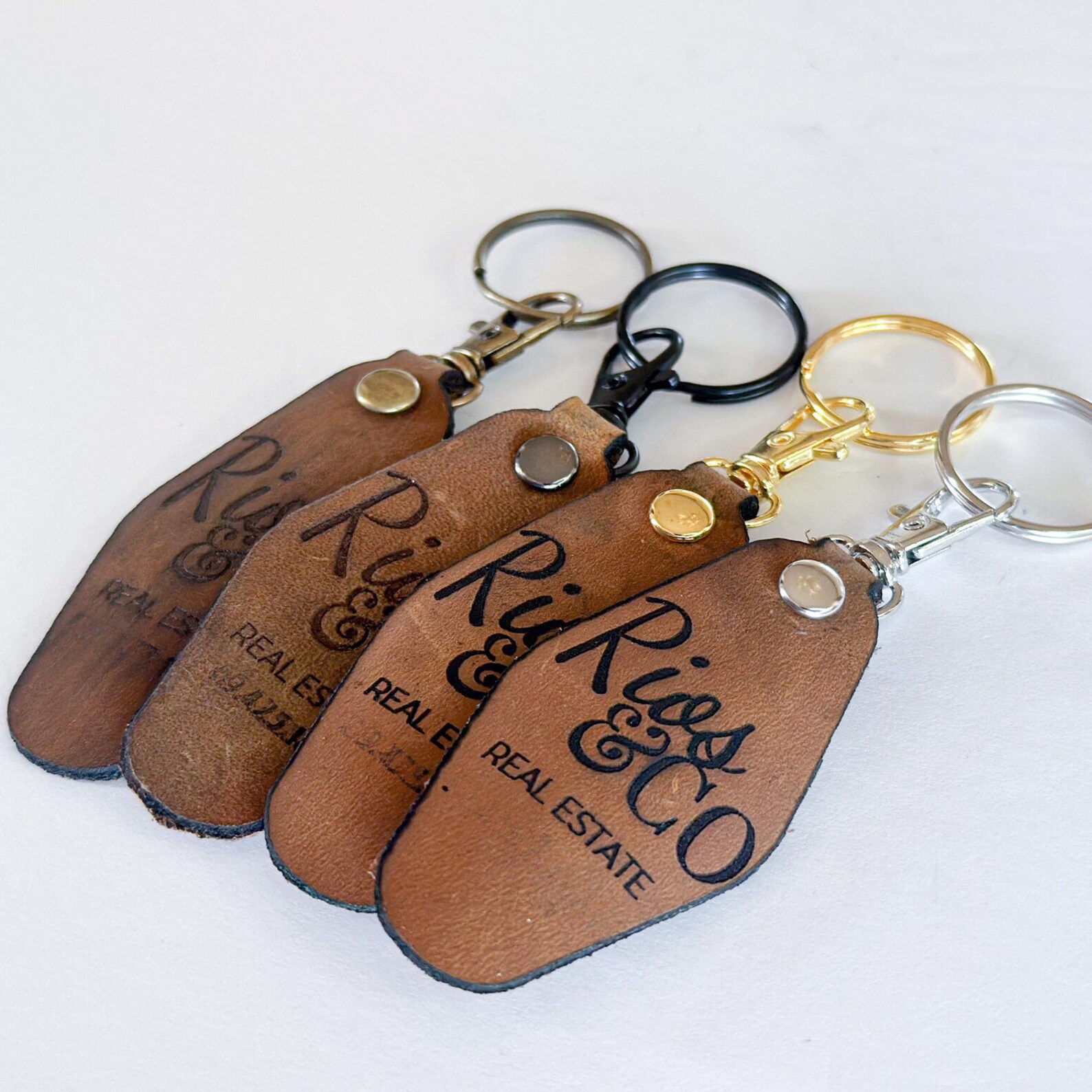 Logo Engraved Keychain for Branding Small Business Promotional Gear for ...