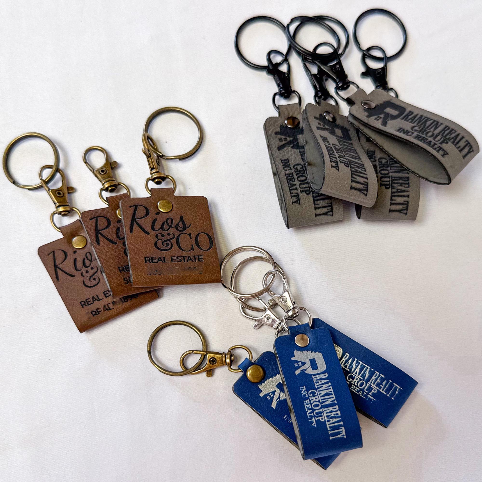 Logo Engraved Keychain for Branding Small Business Promotional Gear for ...