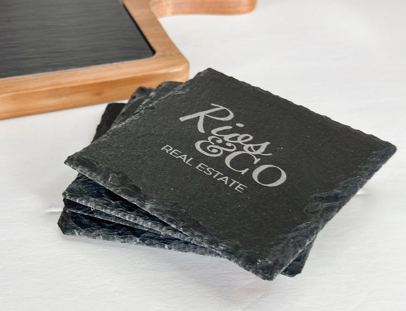 Coaster Set Branded for Real Estate Client Closing Gift for House Sale ...