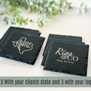 Coaster Set Branded for Real Estate Client Closing Gift for House Sale ...