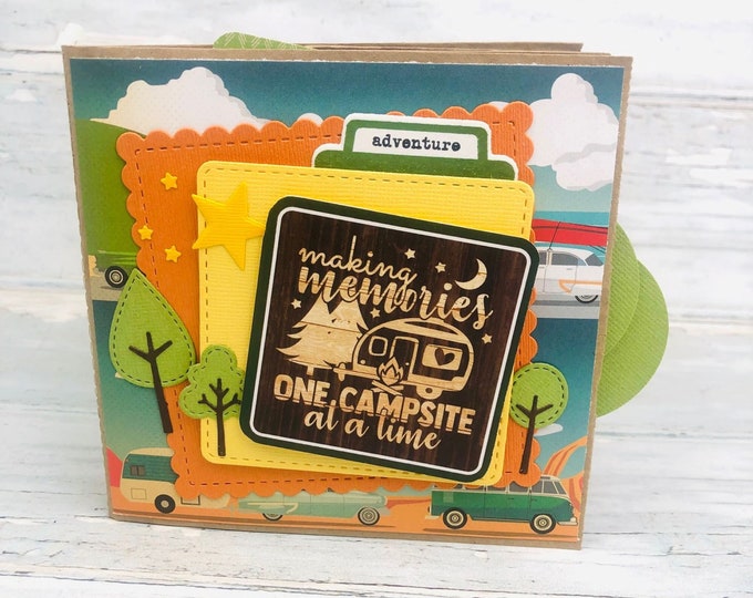 Camping 5" Mini Scrapbook - Premade Paper Bag Photo Album - Travel ...