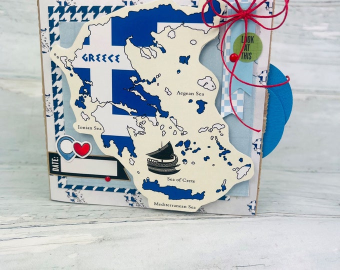 Greece Vacation 5" Scrapbook - Premade Mini Photo Album - Greece Travel ...