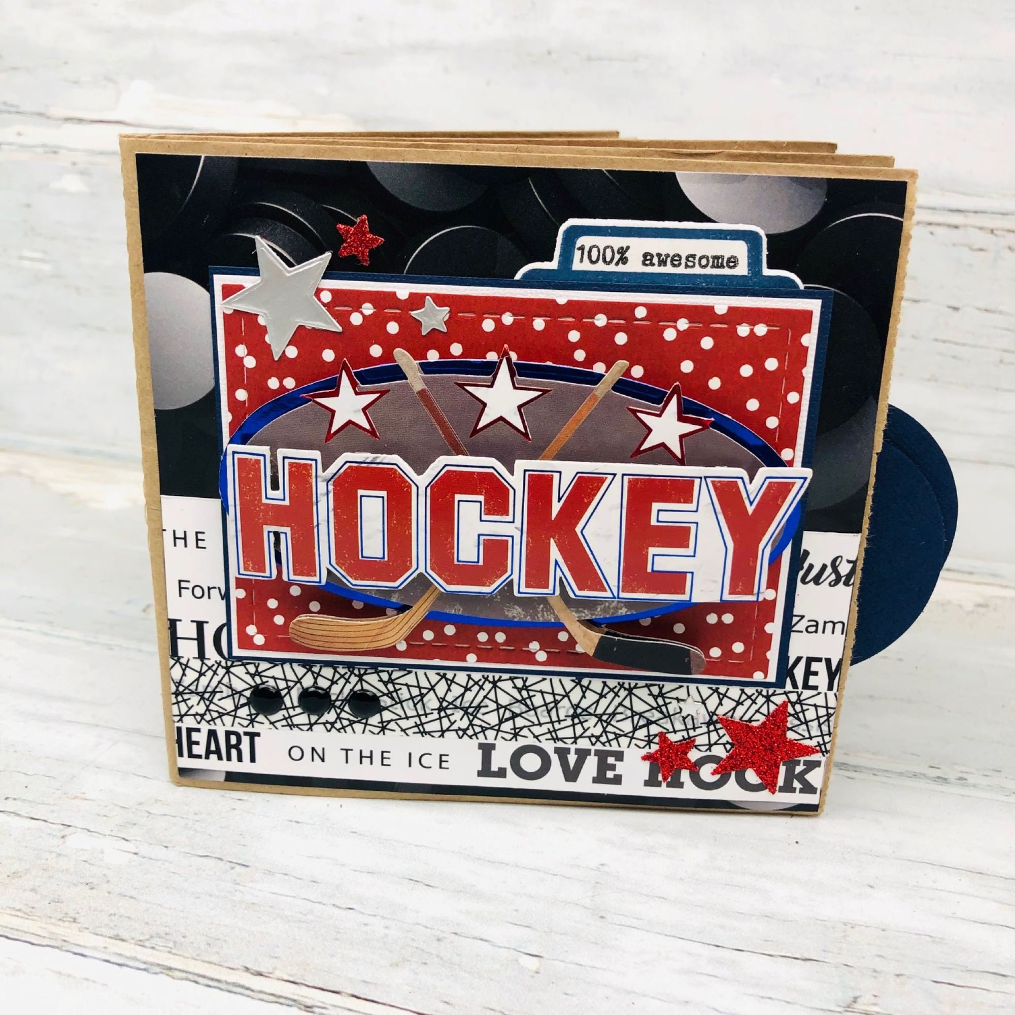Ice Hockey Album Hockey Mini Scrapbook Team Sports Photos Gift for ...