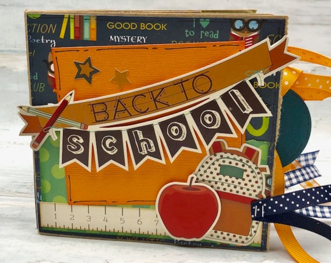 Back to School Scrapbook - Mini Paper Bag Premade Photo Album - Etsy