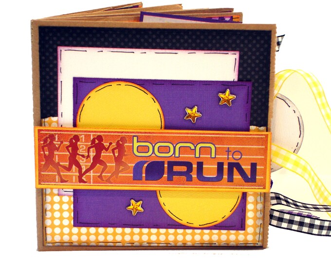 Born to Run Scrapbook Marathon Premade Paper Bag Album - Etsy