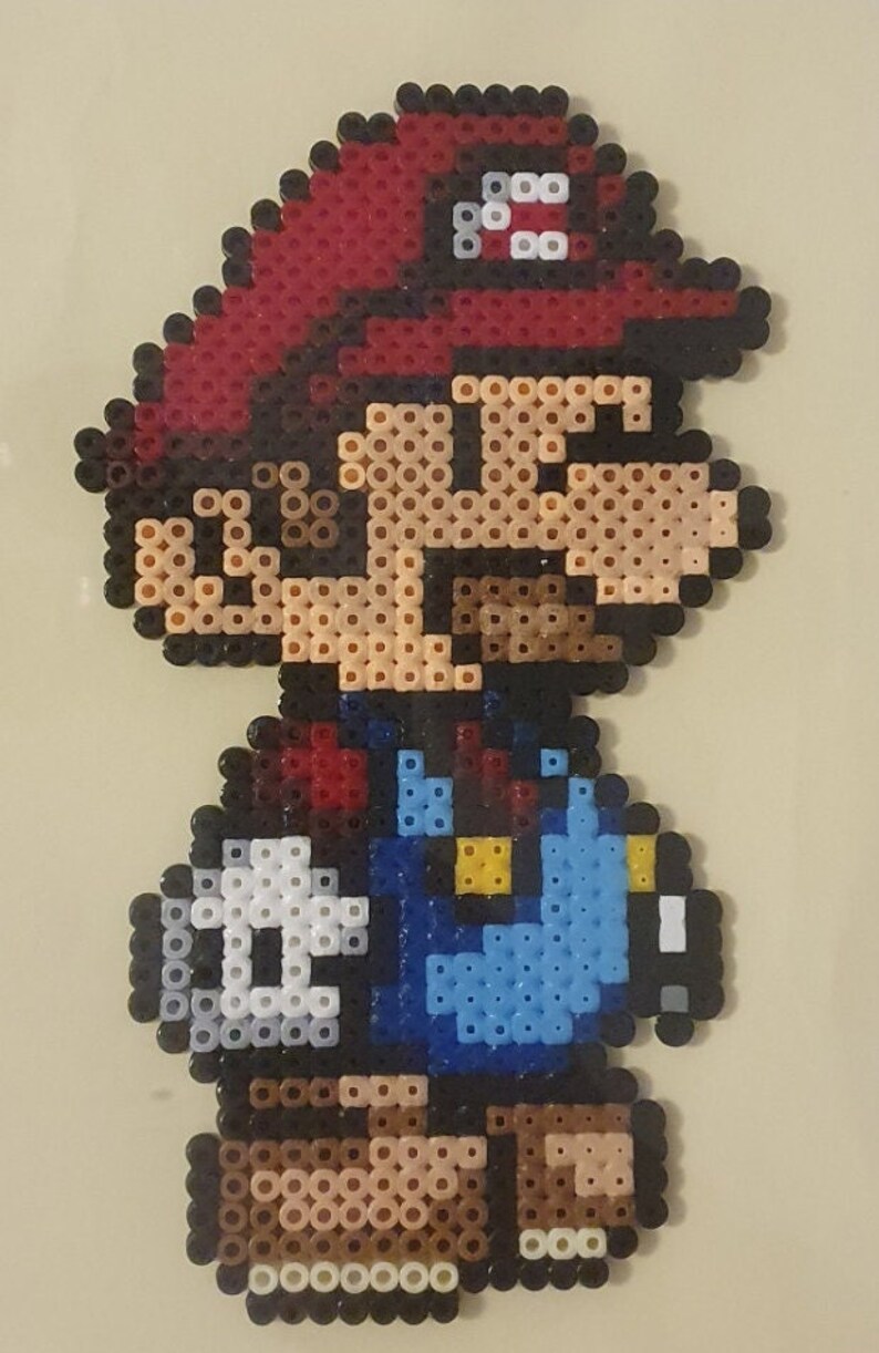8 Bit Decoration Perler Beads Super Mario Comic Pixel Art Gamer Gift ...