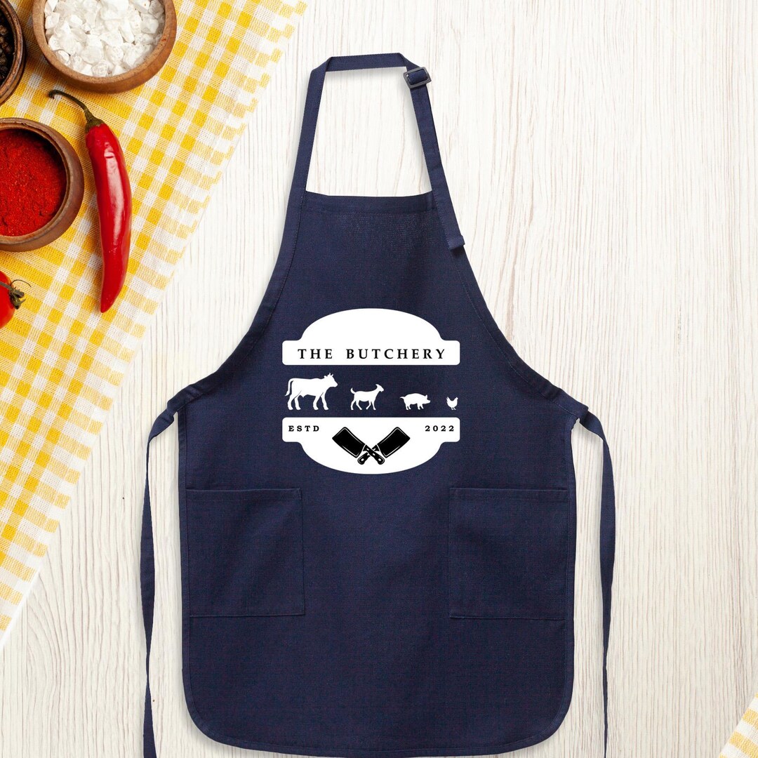 Personalized Butcher Apron, Custom Logo Apron, Custom Design Apron ...