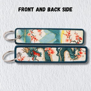 Waves Keychain, Embroidery Art Keychain, Keyfob for Backpack Motorcycle ...