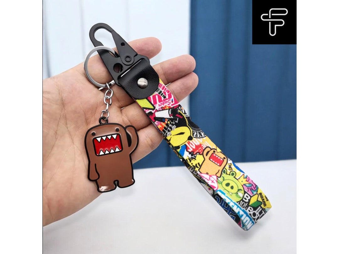 Domo Kun Keychain, Wrist Strap Keyring, Key Holder for Cars Motorcycle ...