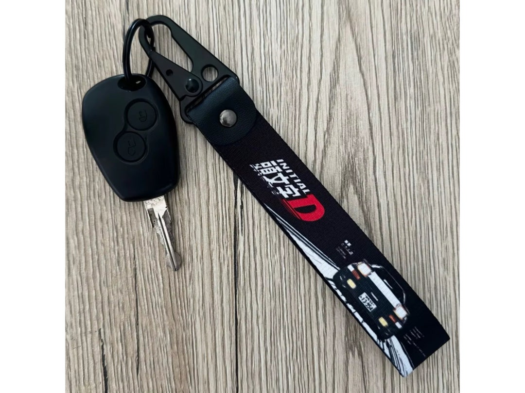 Initial D Keychain Racing Car Lanyard Keytag, Anime Drift Car Key Strap ...