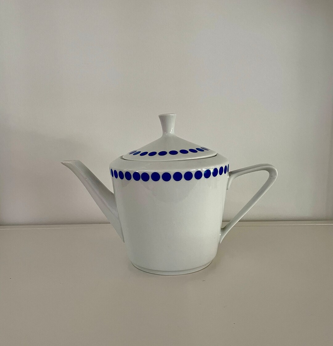 Vintage Northland Blue Polka Dot Teapot - Etsy