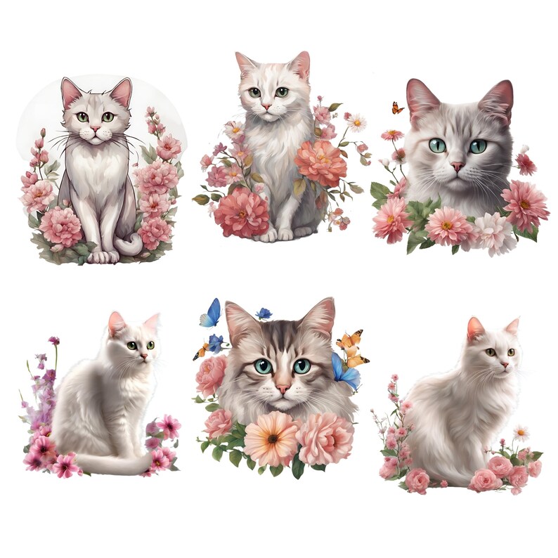 20 Cat and Flower Clipart Png,cat and Floral Images,wild Flowers for ...